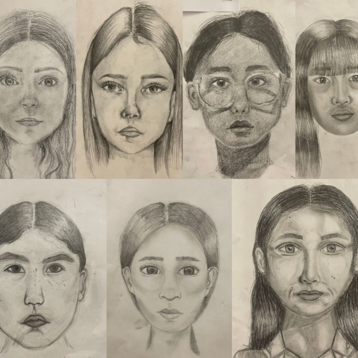 Hitchin Girls' School - Year 9 Self-portraits
